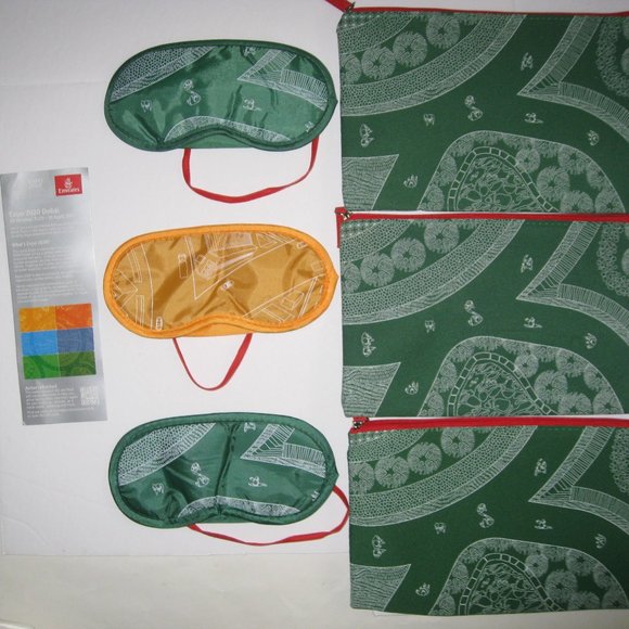 Emirates | Bags | 3 Emirates Airlines Amenity Kit Green Toiletry Bag ...